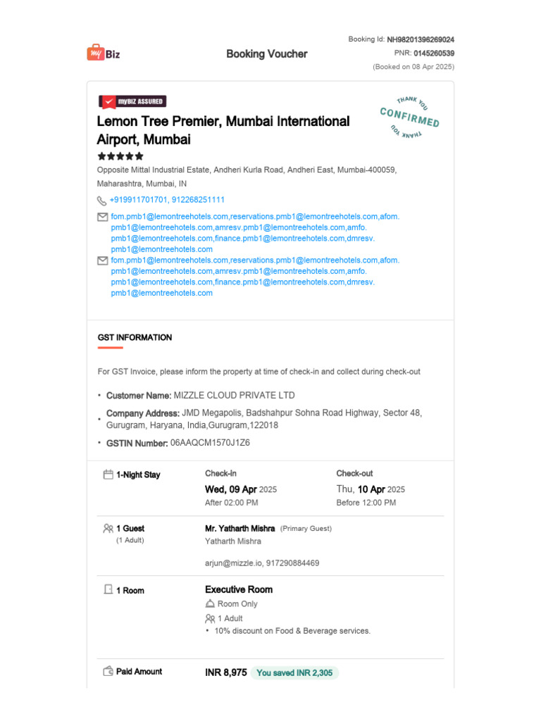 Trips Hotel DownloadETicket | PDF | Hospitality Industry | Hotel