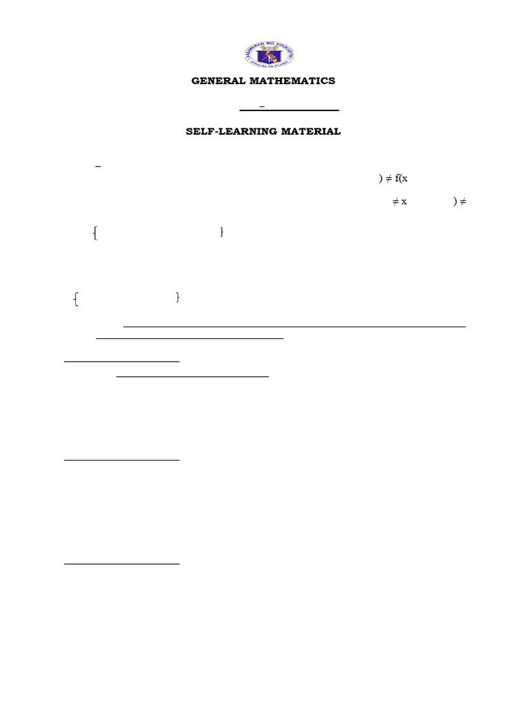 Grade 11 General Mathematics - SLM Episode 12 | PDF | Function ...