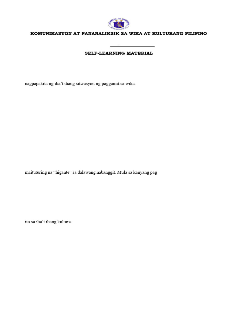 Grade 11 Komunikasyon at Pananaliksik - SLM Episode 12 | PDF