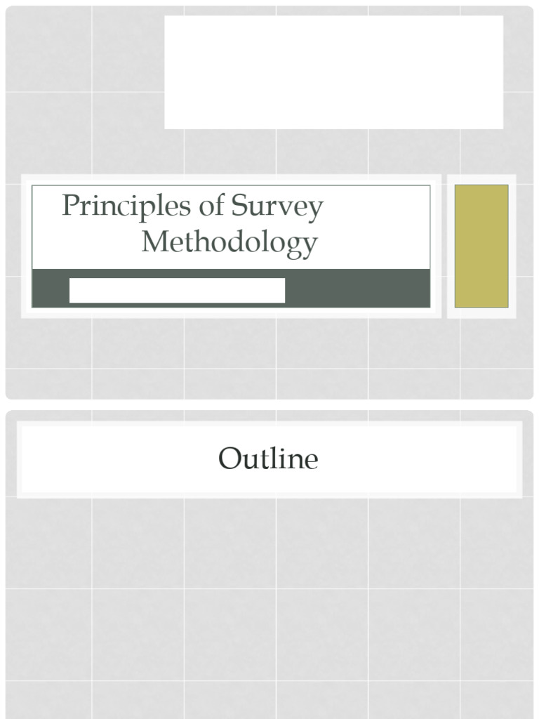 Principles of Survey Methodology | PDF | Survey Methodology | Sampling (Statistics)