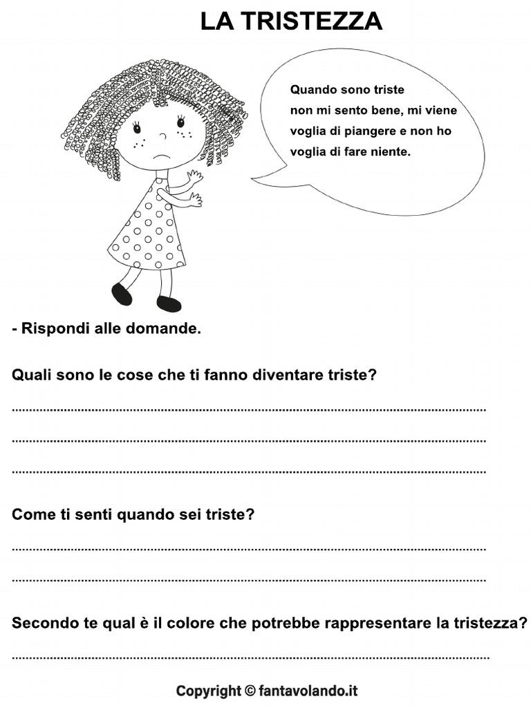 Scheda Tristezza-Primaria | PDF