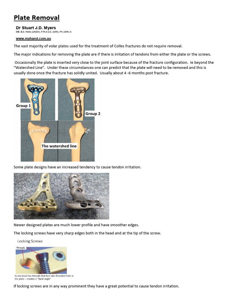 Plate Removal | PDF | Anatomical Terms Of Location | Musculoskeletal ...