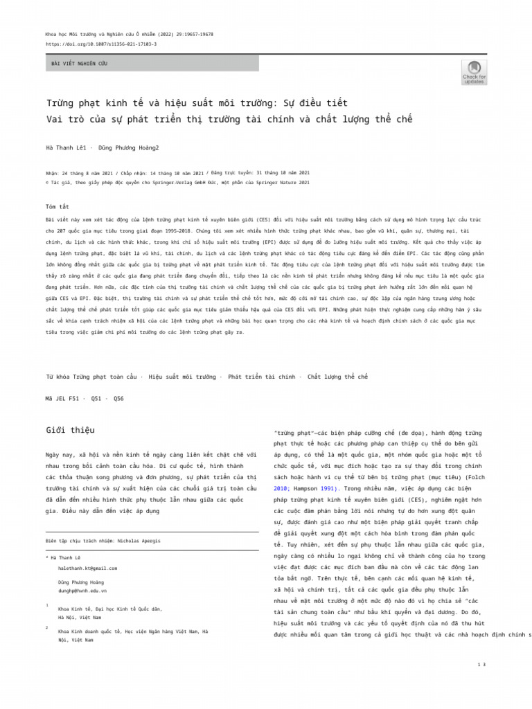 Le & Hoang 2022 (Epi-Sanction) | PDF