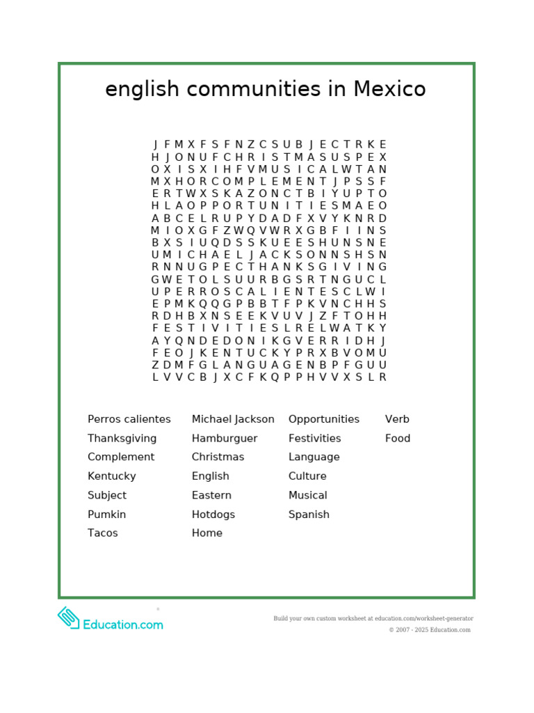 English Communities Word Search | PDF