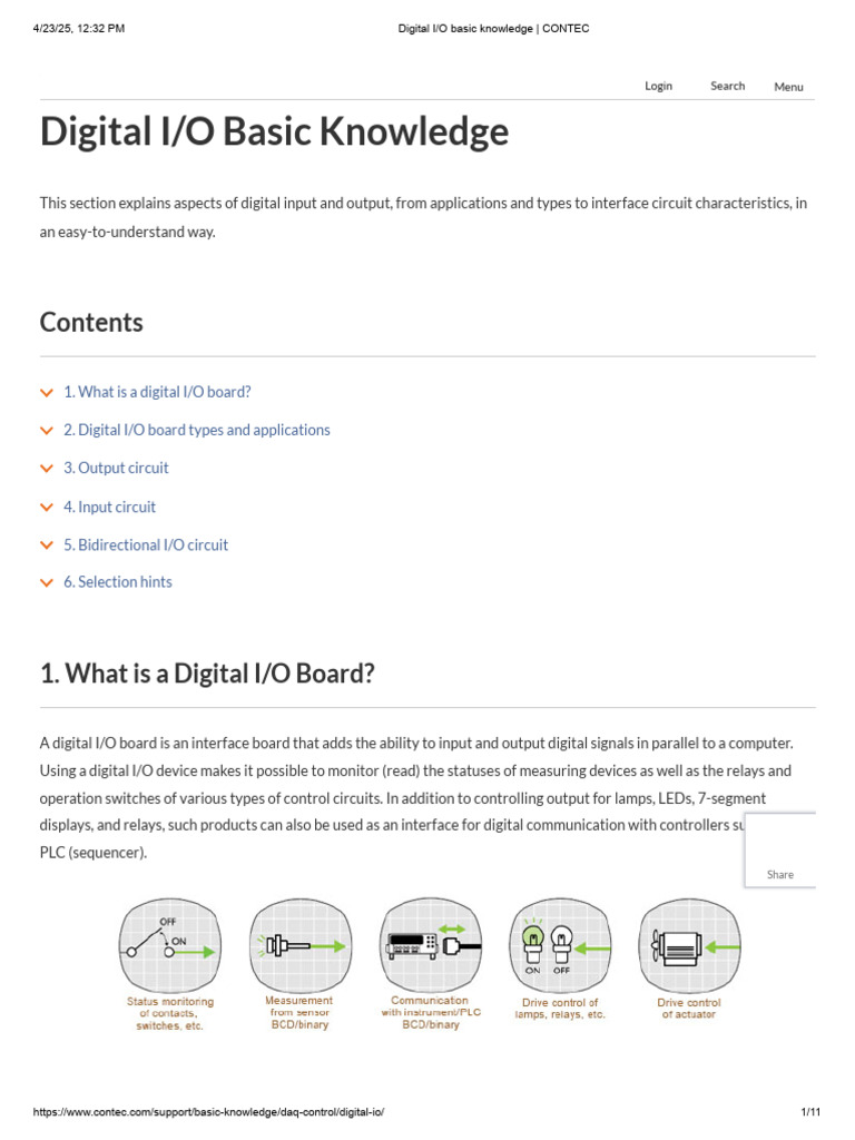 Digital I/O Basics Explained | PDF | Logic Gate | Relay
