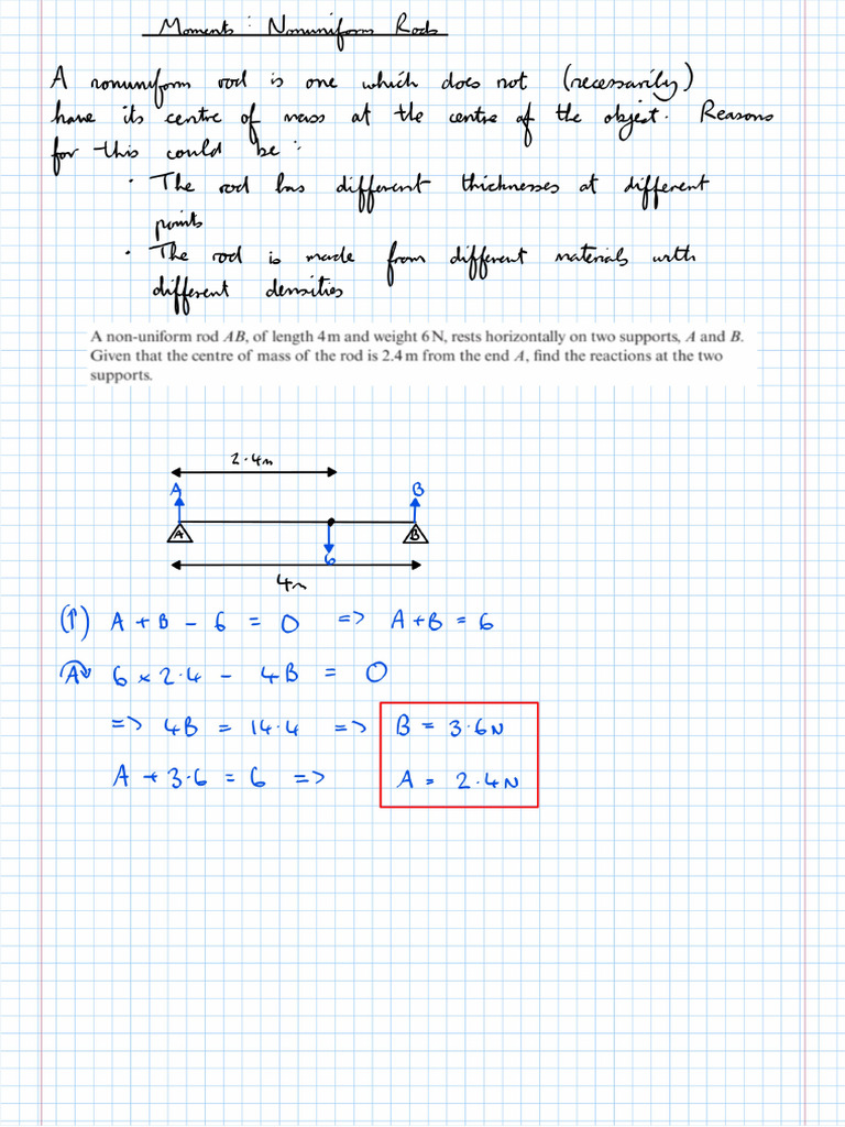 Non-Uniform Rods Lesson Notes | PDF