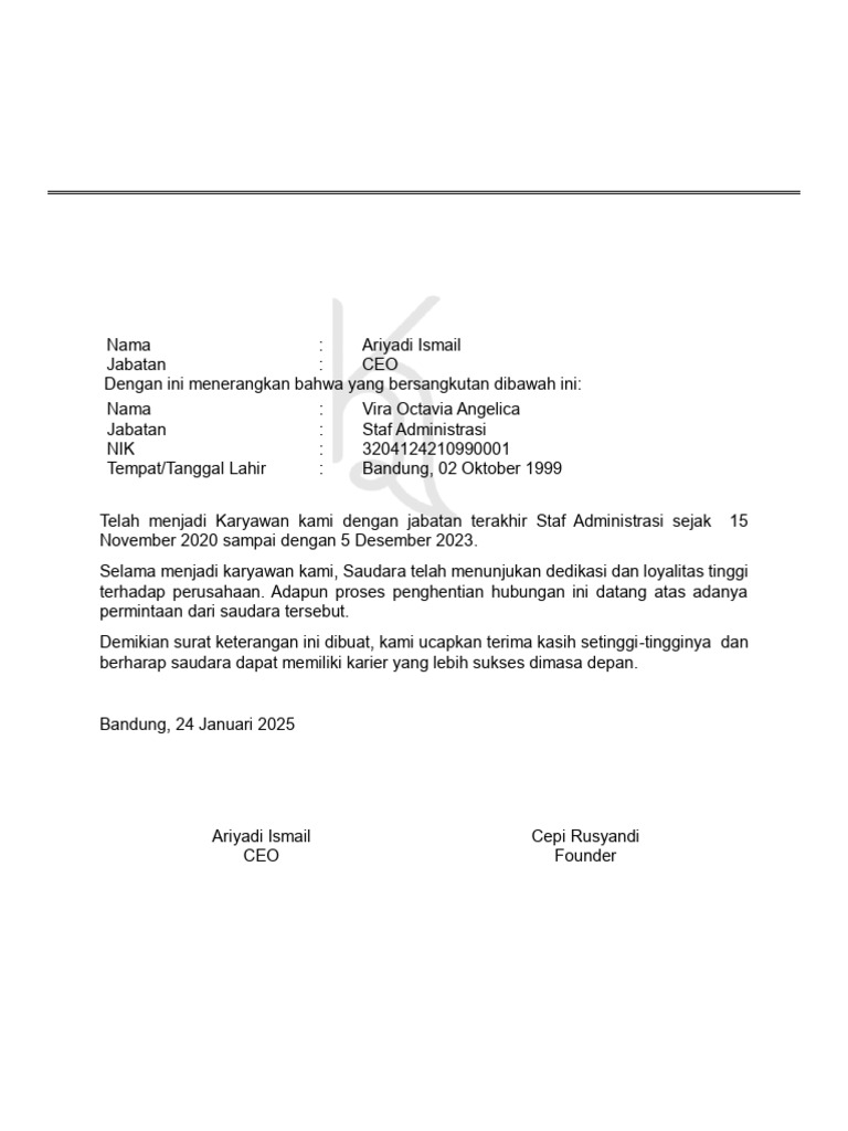 Surat Paklaring | PDF