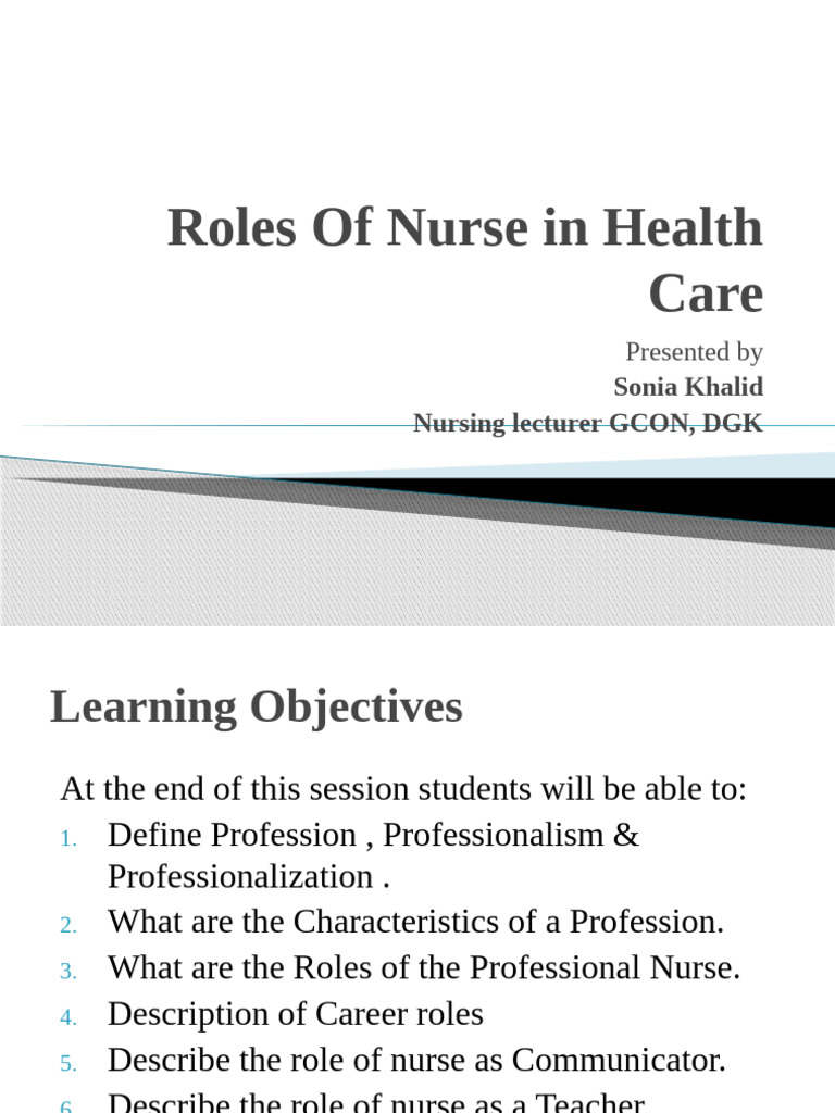 Unit 02 Roles of Nurse in Health Care | PDF | Profession | Nursing