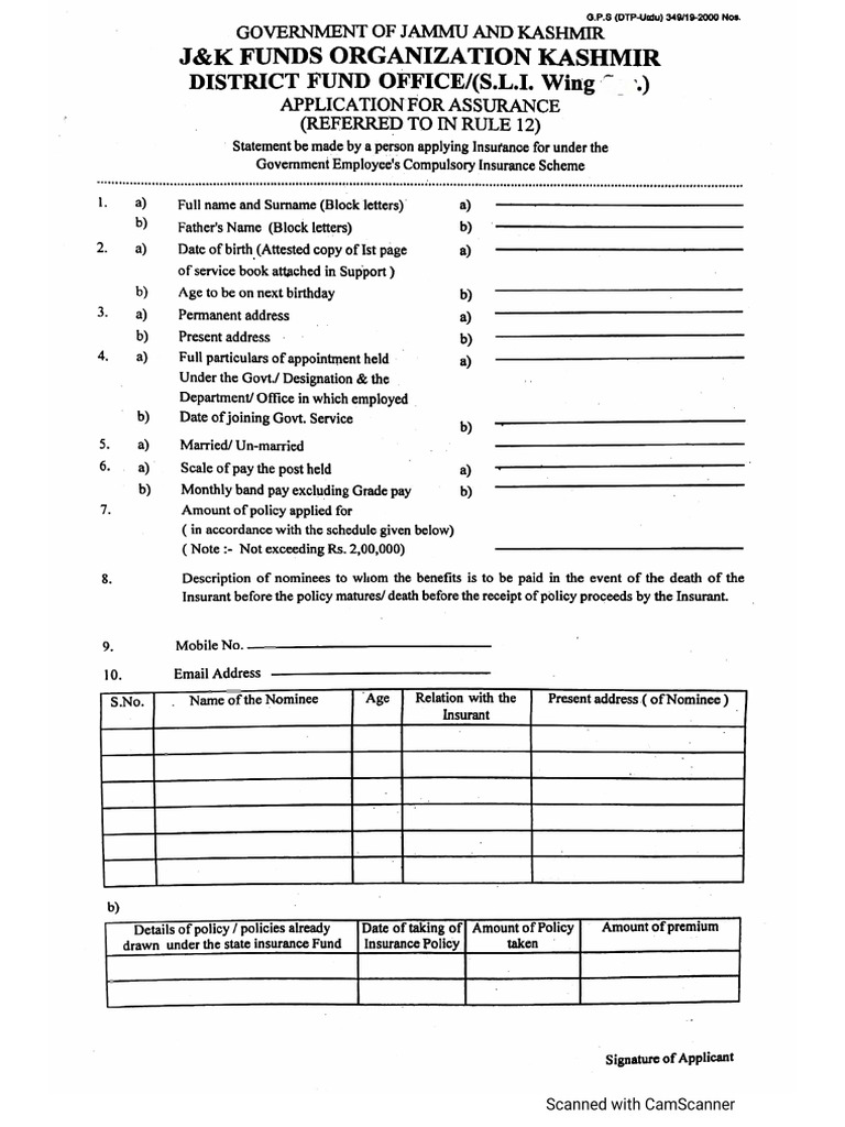 SLI Application Form | PDF