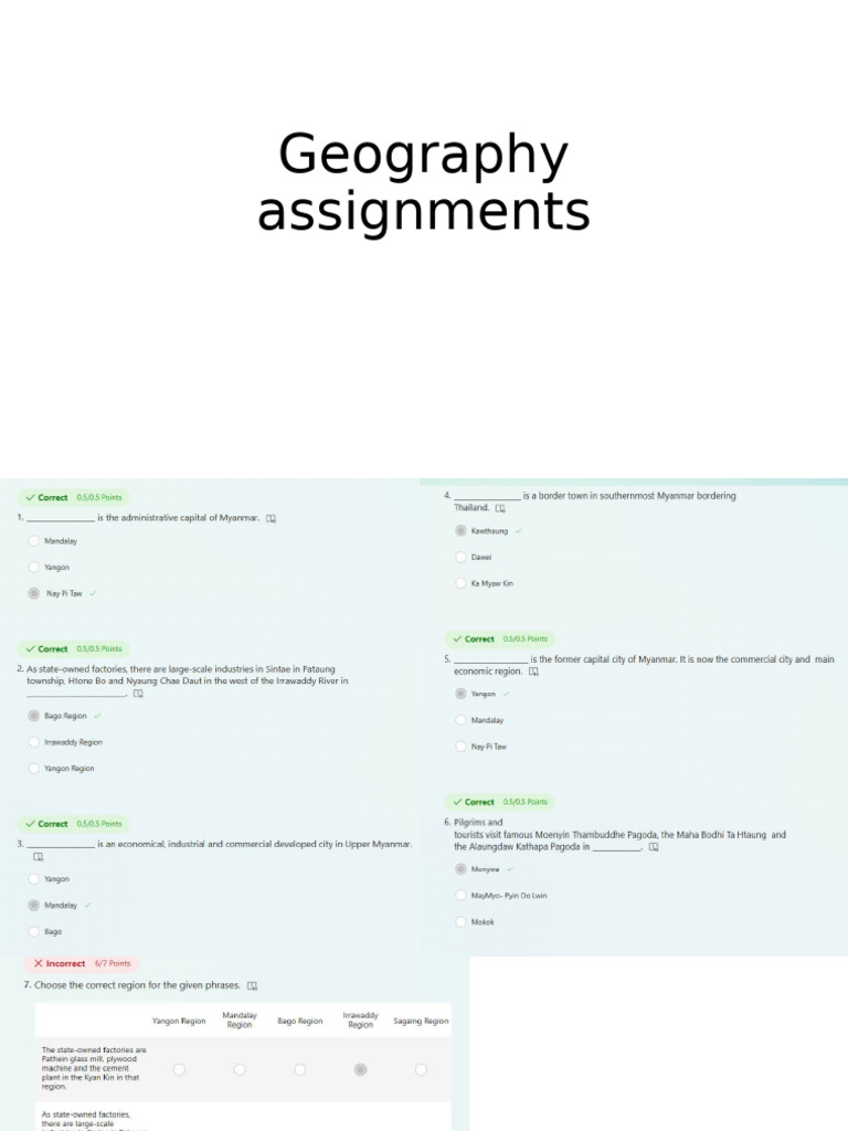 Geography Assignments (Updated) | PDF