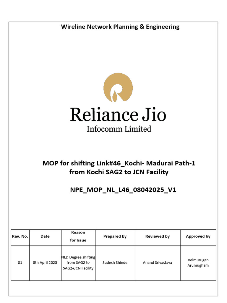 MOP for shifting Link#46_Kochi- Madurai from Kochi SAG2 to JCN Facility ...