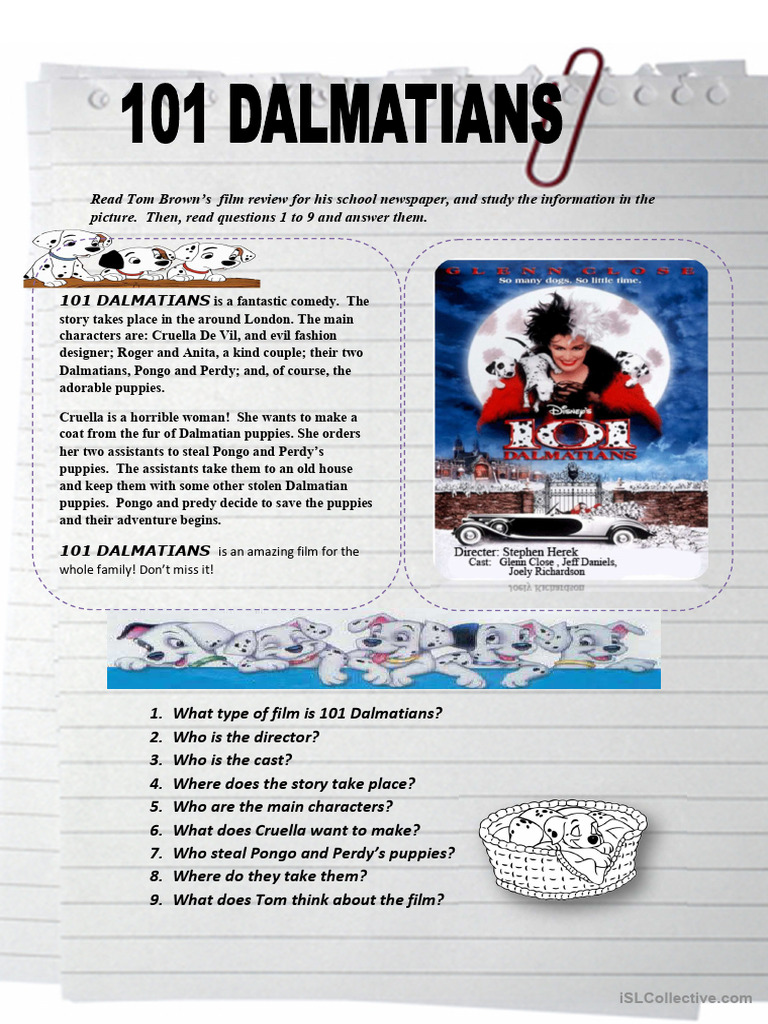 101 Dalmatians Film Review Summary | PDF