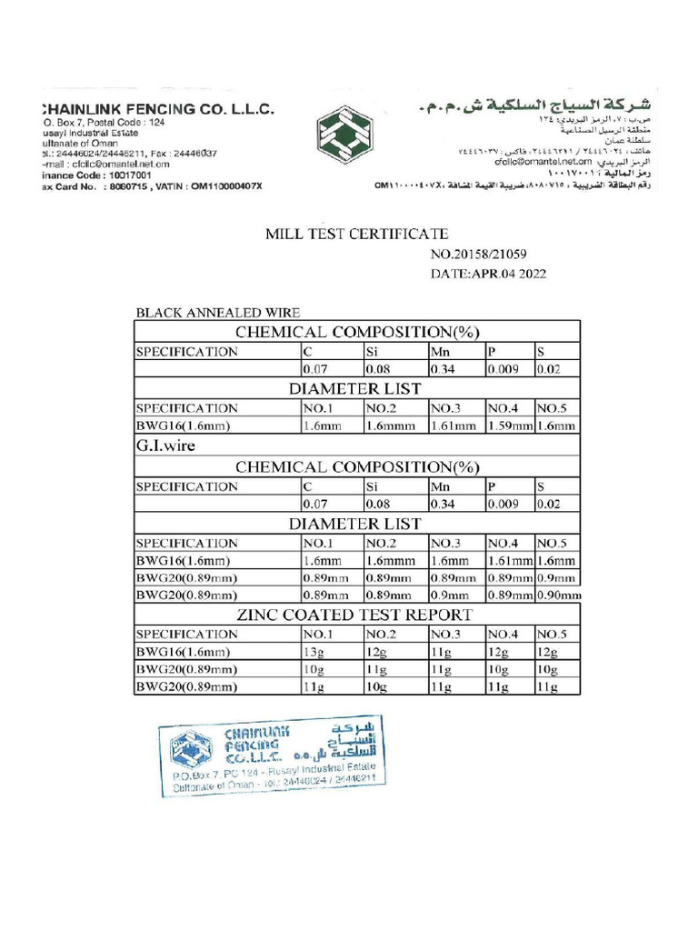 Binding Wire MTC - Page-0001 | PDF