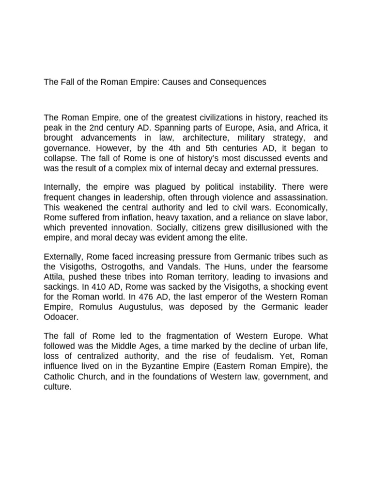 The Fall Of The Roman Empire Pdf