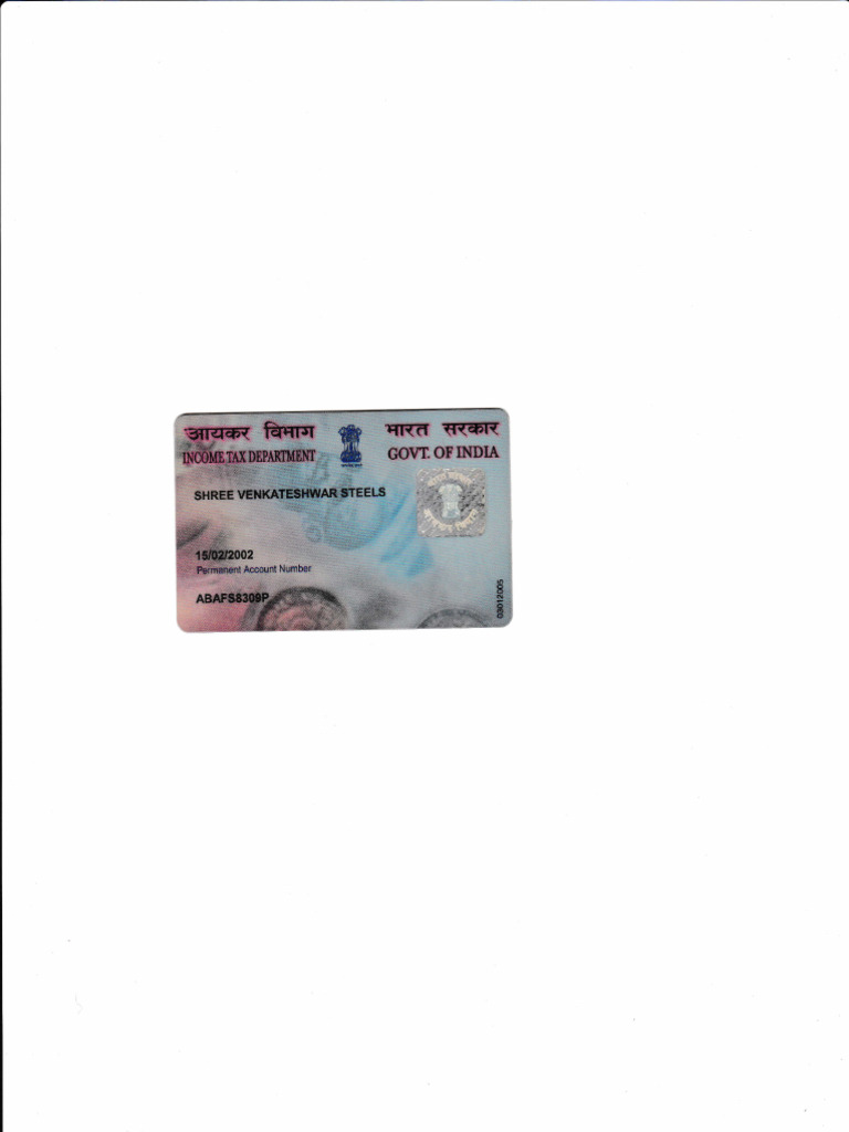 SVS Pan Card (1) | PDF