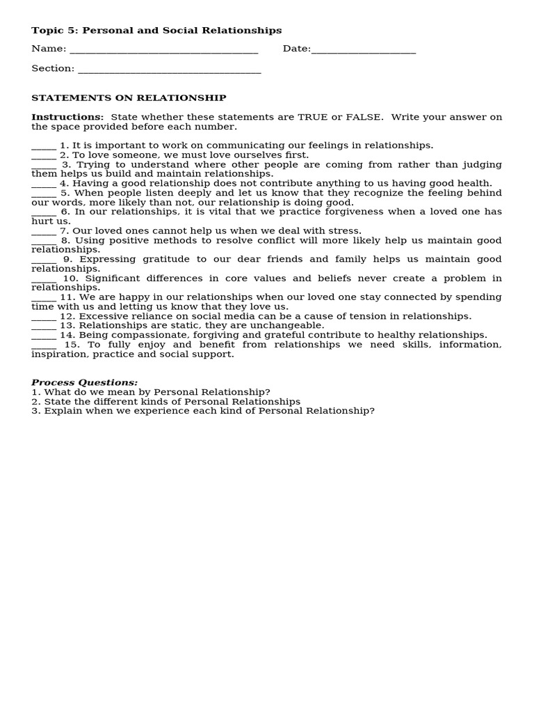 Understanding Personal Relationships | PDF