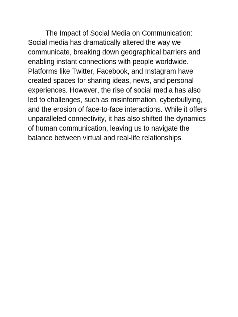 The Impact of Social Media on Communication_ | PDF