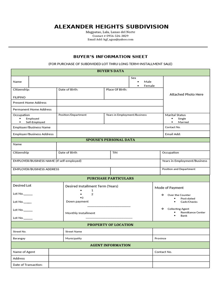 Alexander Heights Subdivision Bis | PDF