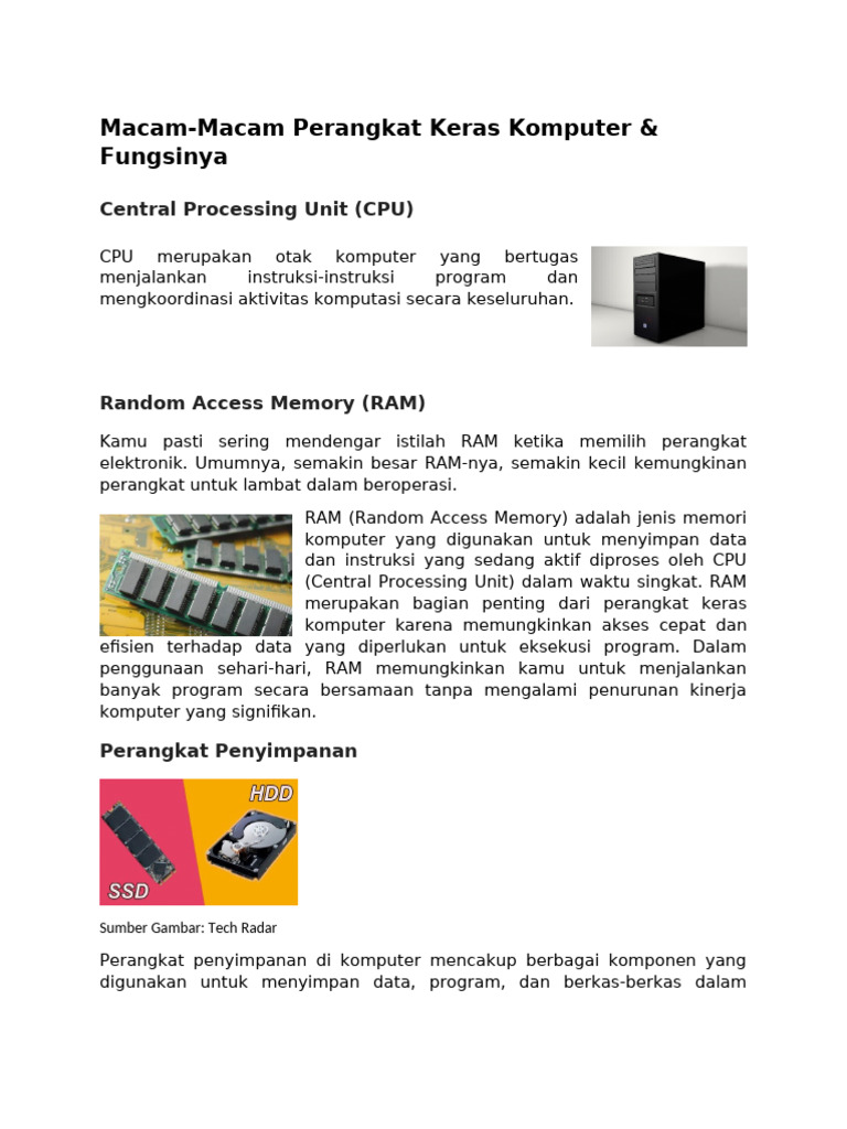 Macam-Macam Hardware | PDF