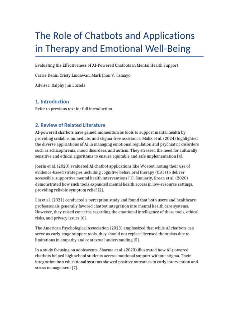 AI Chatbots With RRL Section | PDF