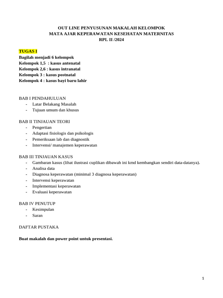 SGD & Kasus Kep Maternitas RPL Ii Maret 2025 | PDF