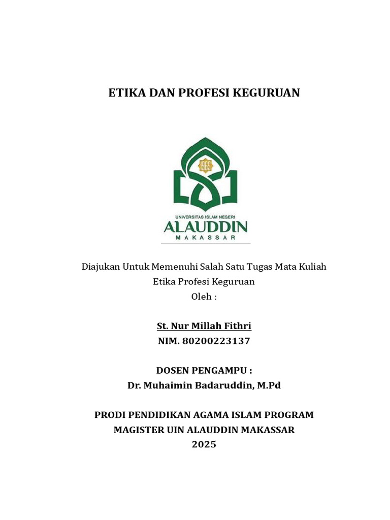 KONSEP ETIKA DAN PROFESI KEGURUAN | PDF