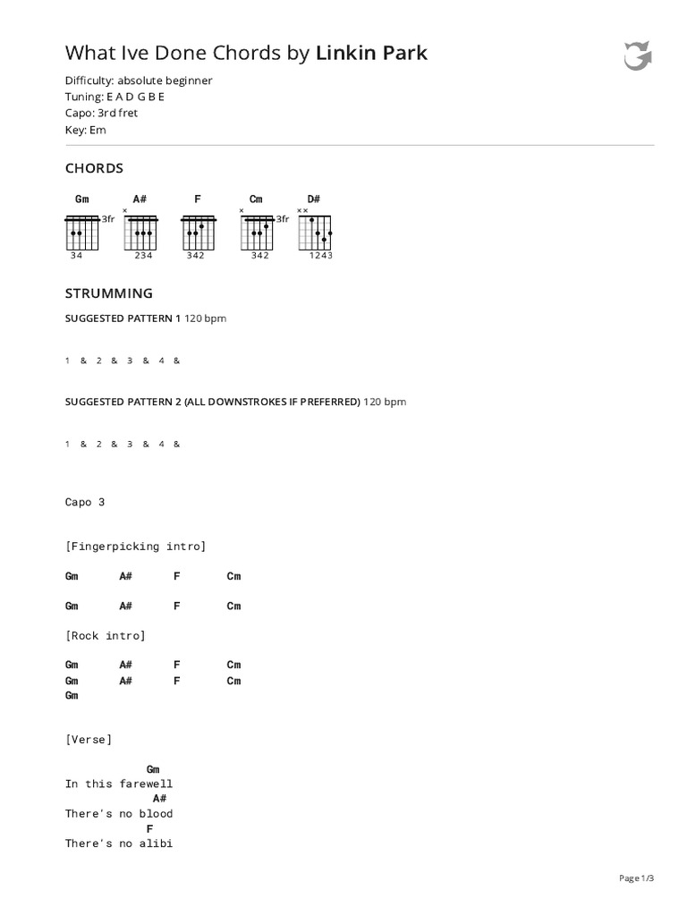 04 - What Ive Done Chords (Ver 3) by Linkin Parktabs at Ultimate Guitar ...