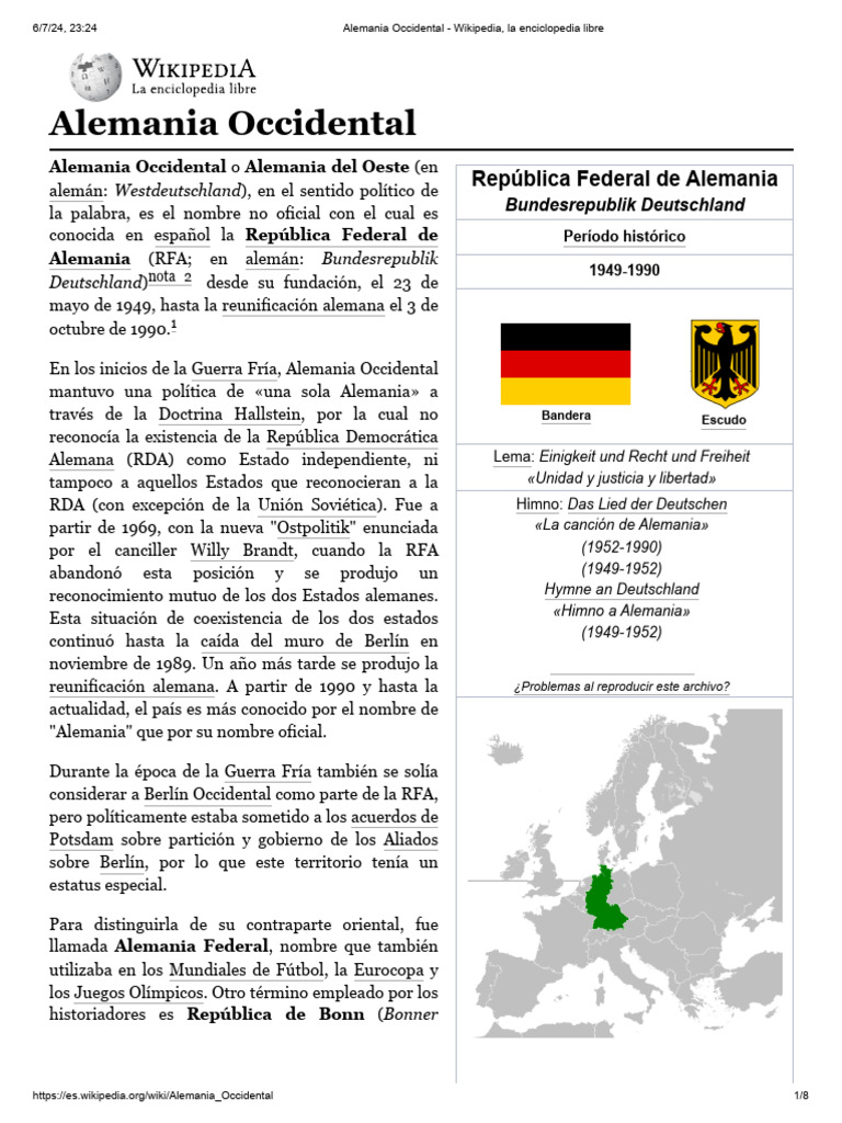 Historia de Alemania Occidental (1949-1990) | PDF | Alemania occidental ...