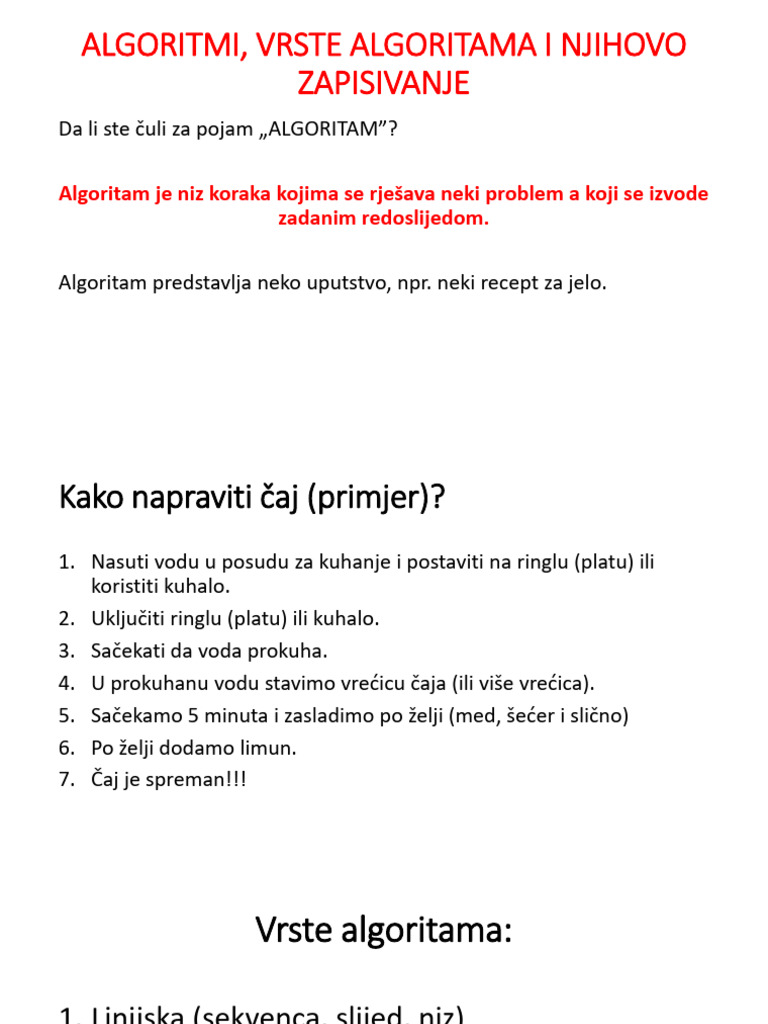 Algoritam Vii Razred 2025 | PDF