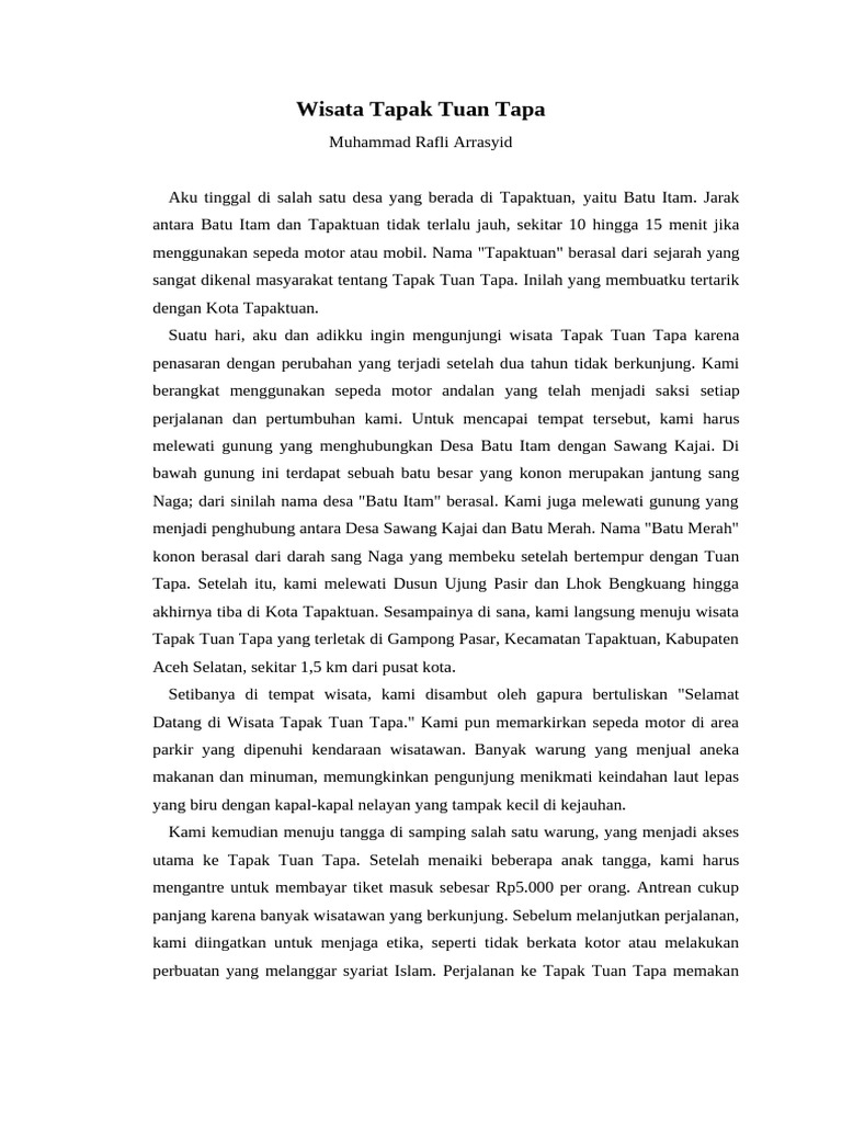 Legenda Tuan Tapa di Aceh Selatan | PDF