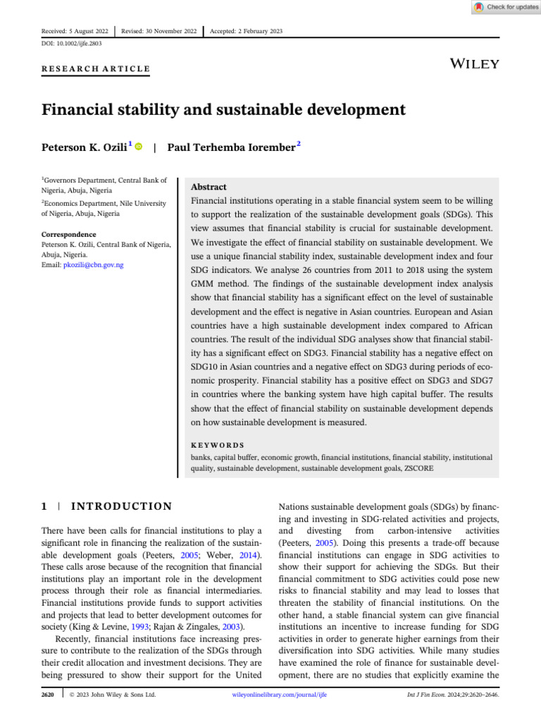 Financial Stabilty and Z Score | PDF | Sustainable Development | Gross ...