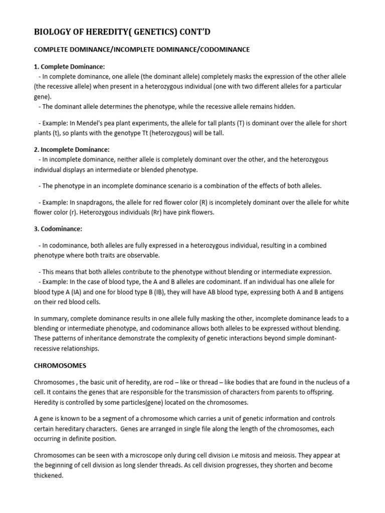 Biology of Heredity 2 | PDF | Dominance (Genetics) | Allele