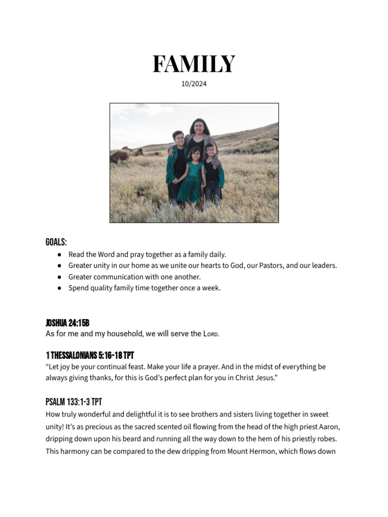 Family Spiritual Growth Goals 2024 | PDF | Jesus | Religious Belief And ...