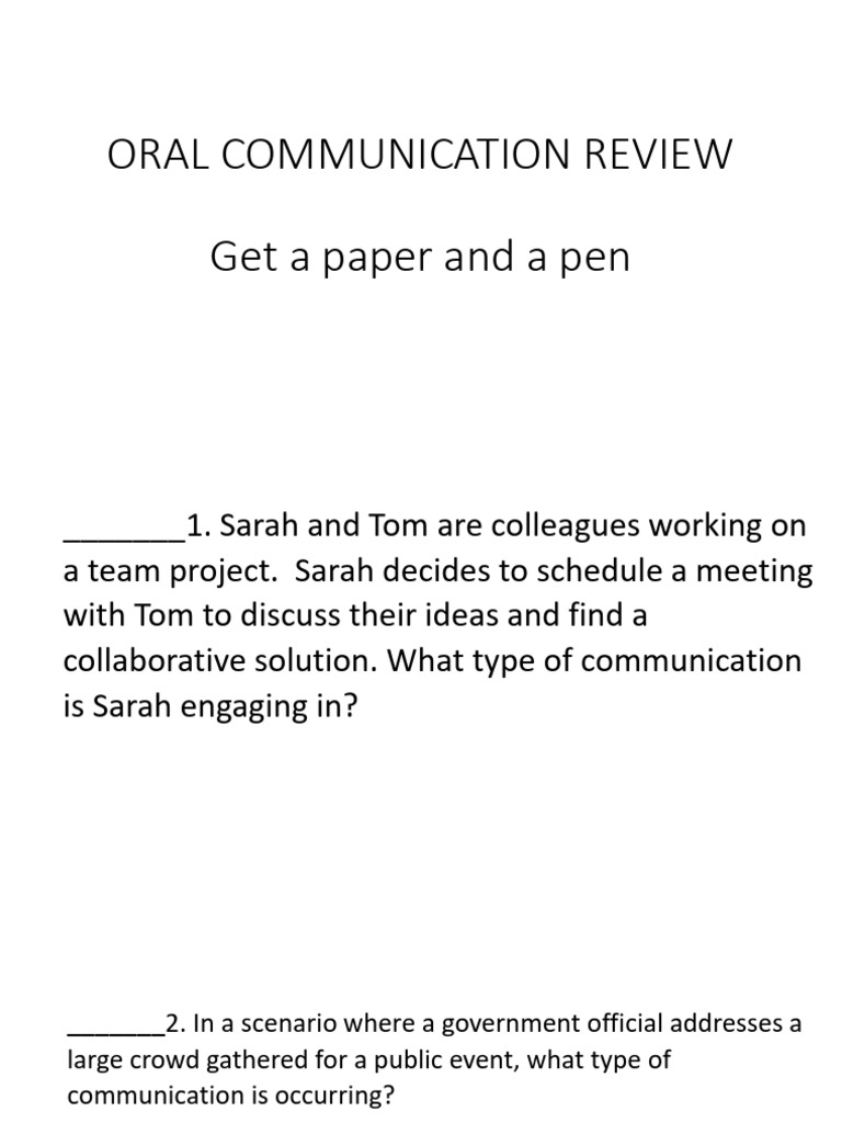 Oral Communication Review | PDF