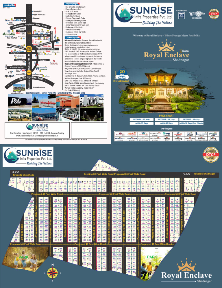 Sunrise Royal Enclave Brochure Chowlapally | PDF