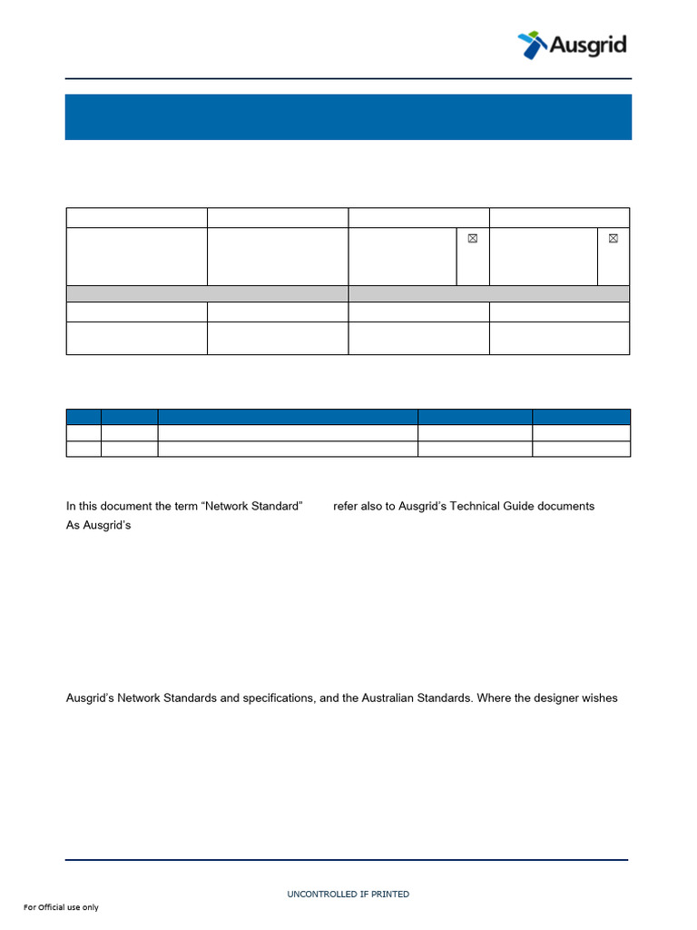 Ausgrid Network Standard NS002 Network Standard Disclaimer, April 2022 ...