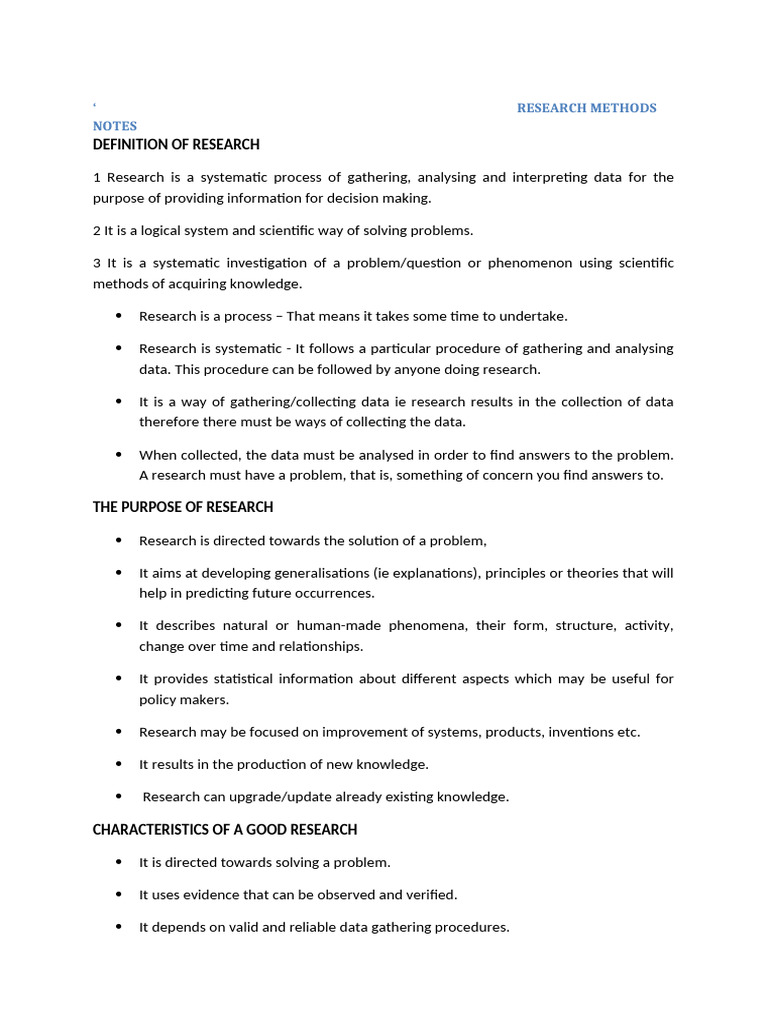 RESEARCH Simplified Notes | PDF | Hypothesis | Survey Methodology