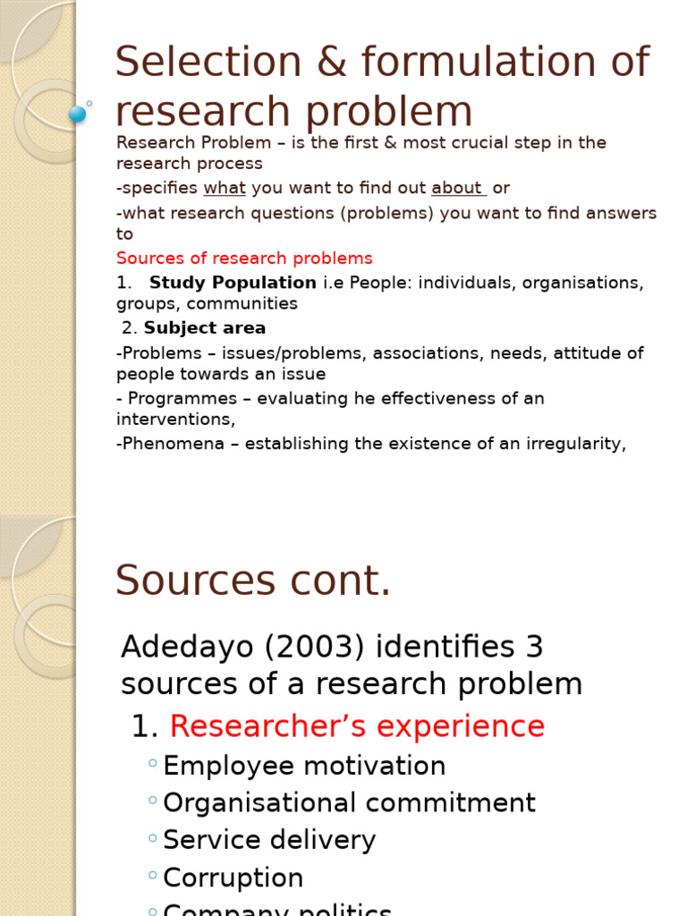 Research Topic Selection | PDF | Hypothesis | Dependent And Independent ...
