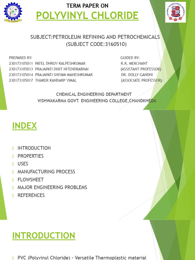 Polyvinyl Chloride: Term Paper On | PDF | Polyvinyl Chloride | Polymers