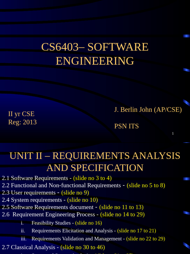 Cs8494 Software Engineering (Unit 2) | PDF | System | Specification (Technical Standard)