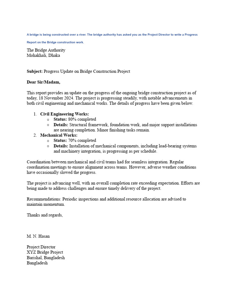 Bridge Construction Project | PDF