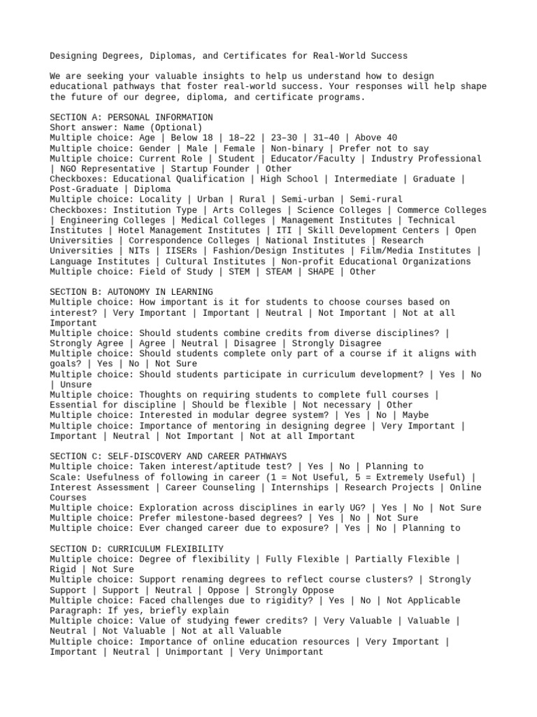 Google - Form - Template - Education - Survey | PDF | College ...