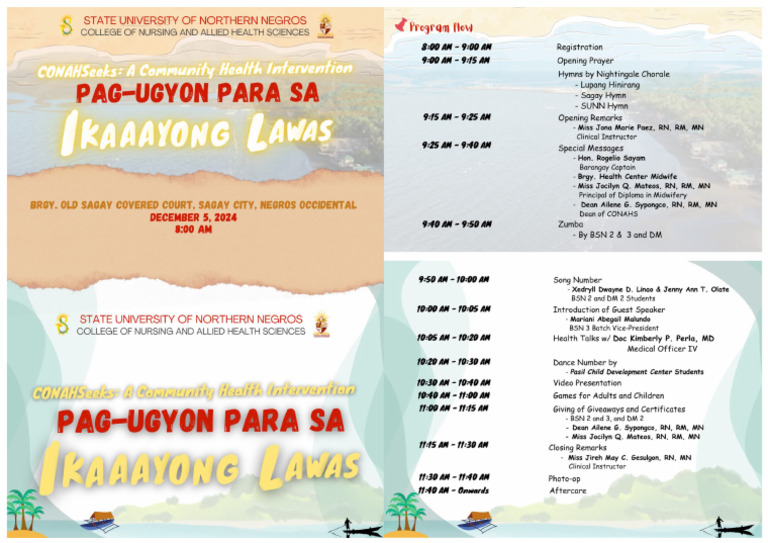 CHN Culmin Program Layout For Printing | PDF