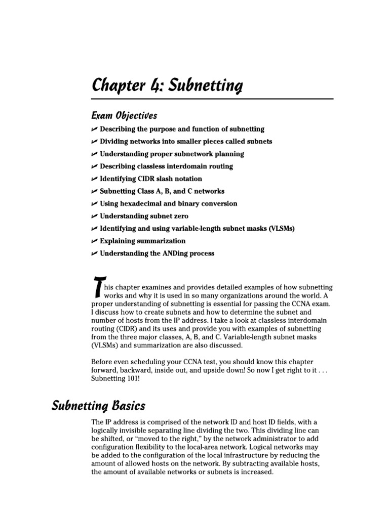 4 Book II Chapter 4 Subnetting 231-256p | PDF