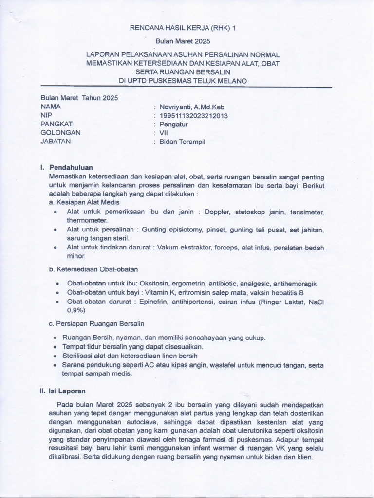 RHK 1 MARET 2025 | PDF