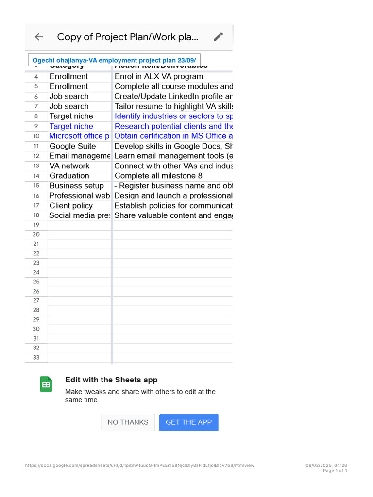 VA Employment Project Plan Overview | PDF