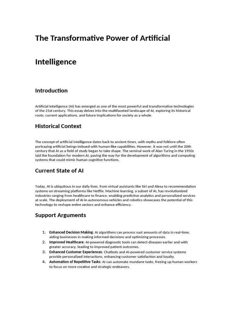 The Transformative Power of Artificial Intelligenc | PDF | Artificial ...