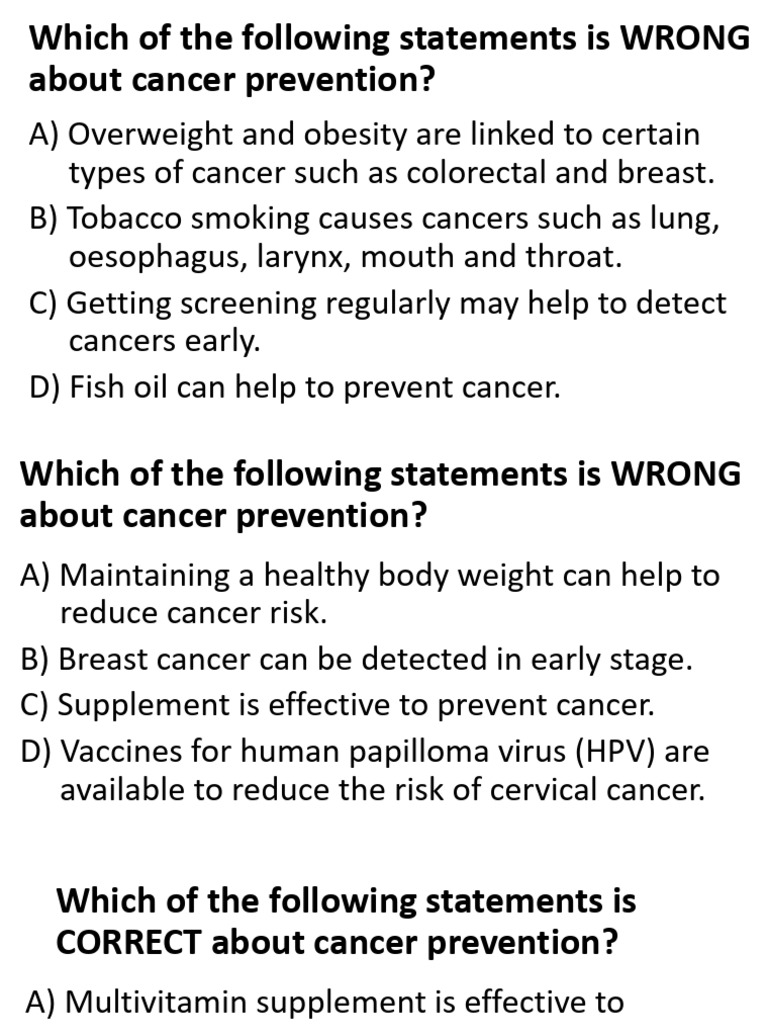 Cancer Event Quiz Set E | PDF