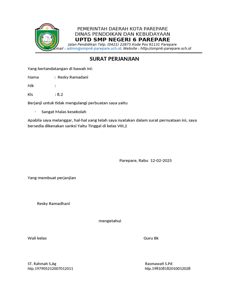 SURAT PERNYATAAN Rasma | PDF