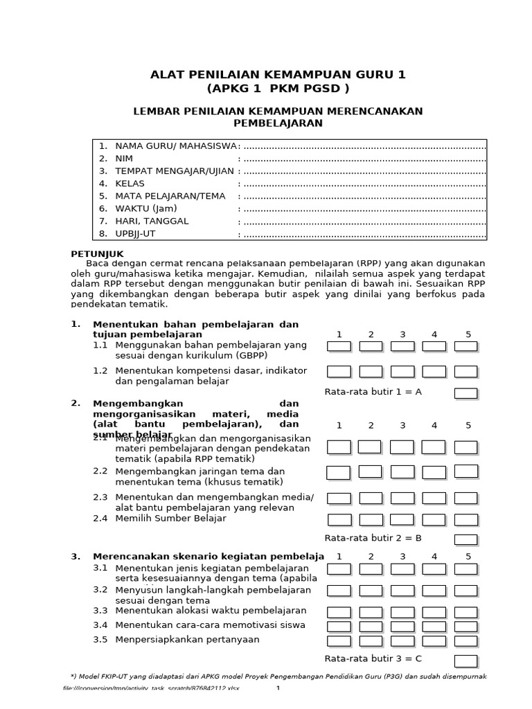 10. Apkg 1 Dan 2 Pkm Pgsd | PDF